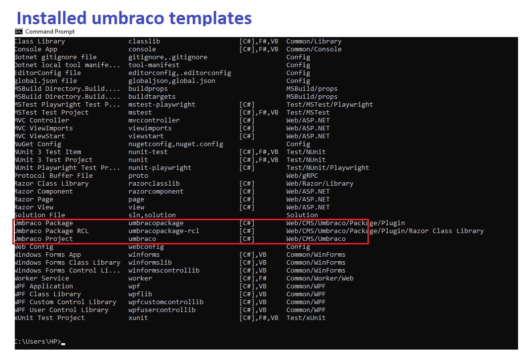 cant find umbraco in visual studio 2022